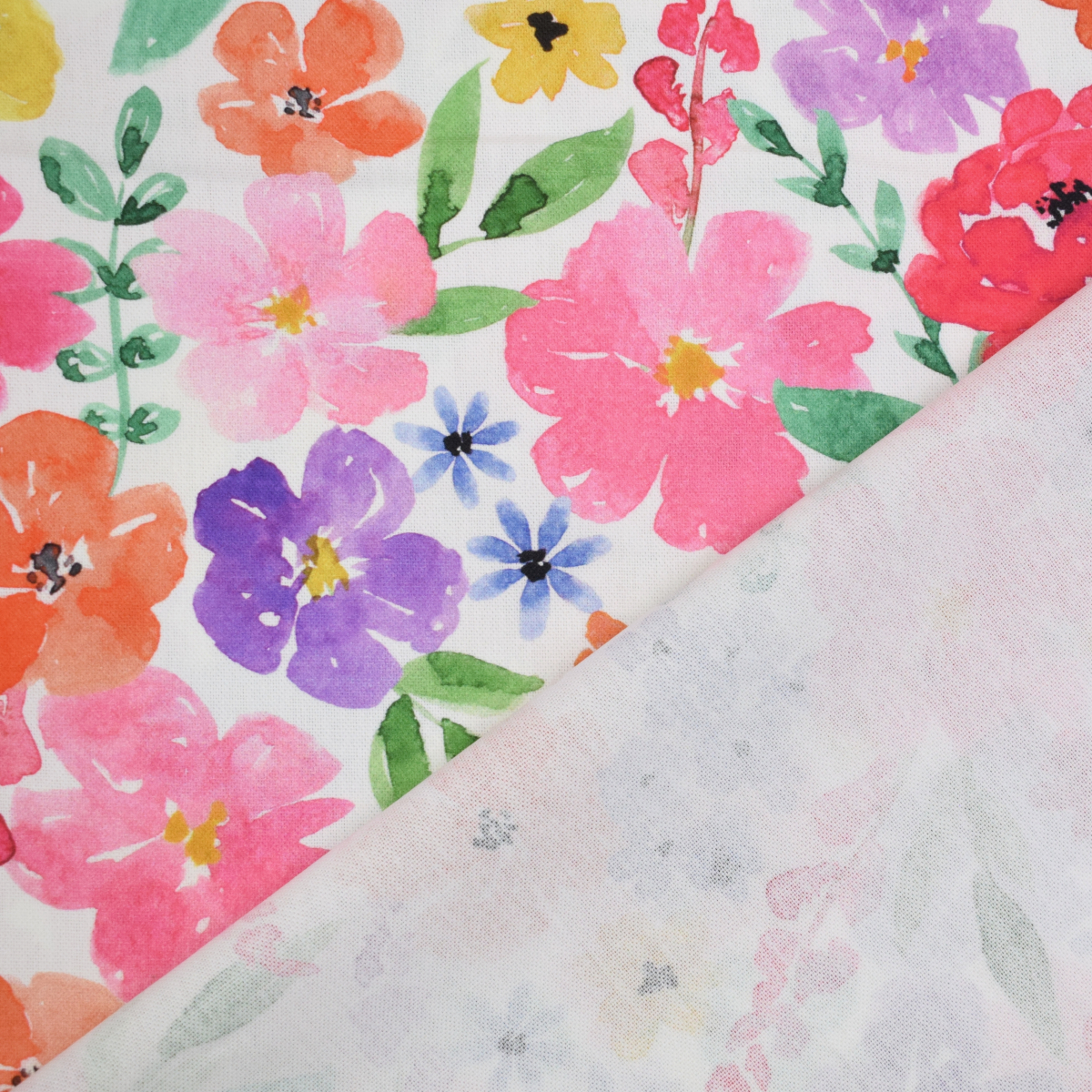 Tissu déco semi panama Floral Party, blanc | Tissus Hemmers