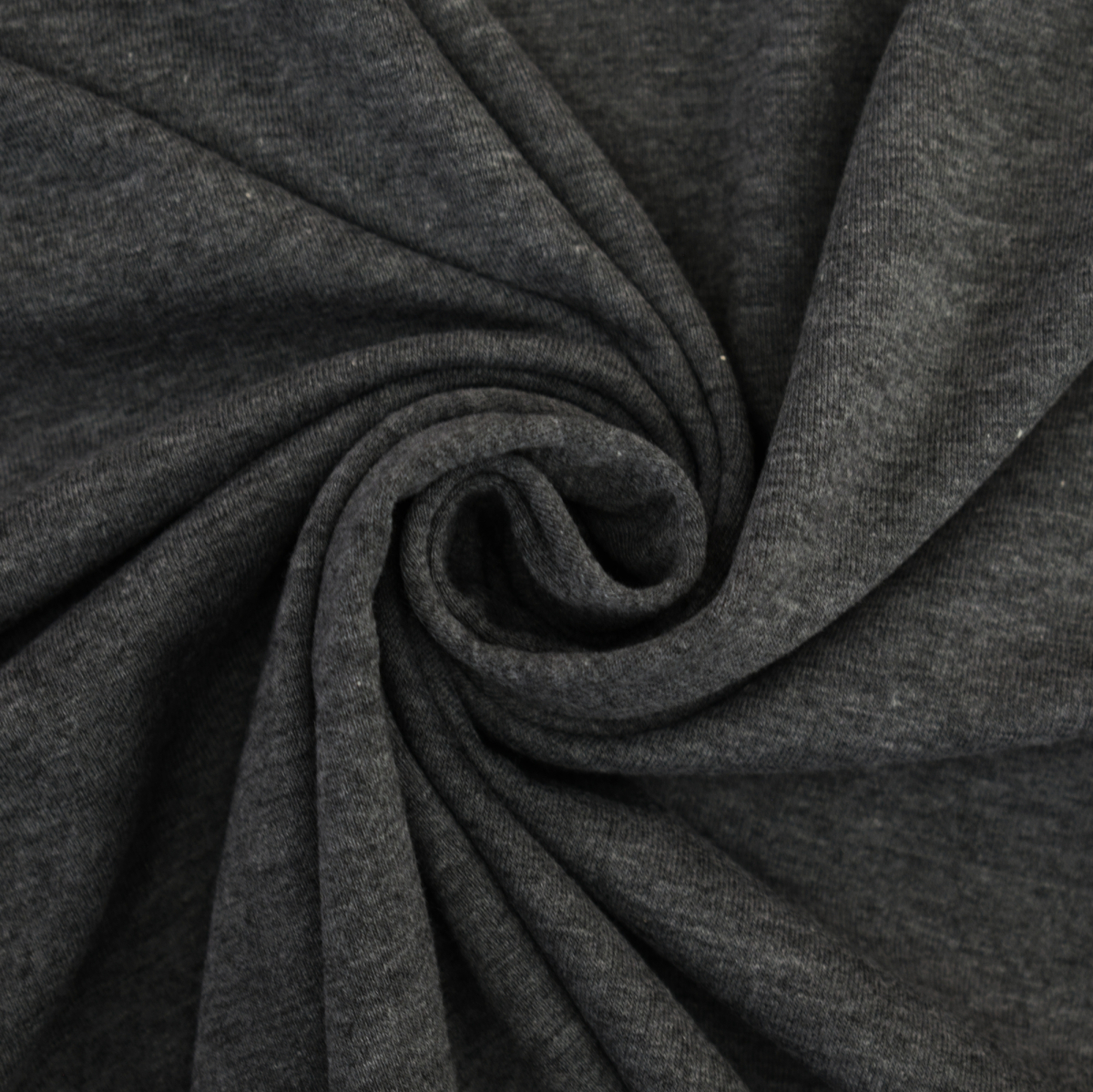 Muster: Baumwolljersey uni, dunkelgrau-meliert | Stoffe Hemmers