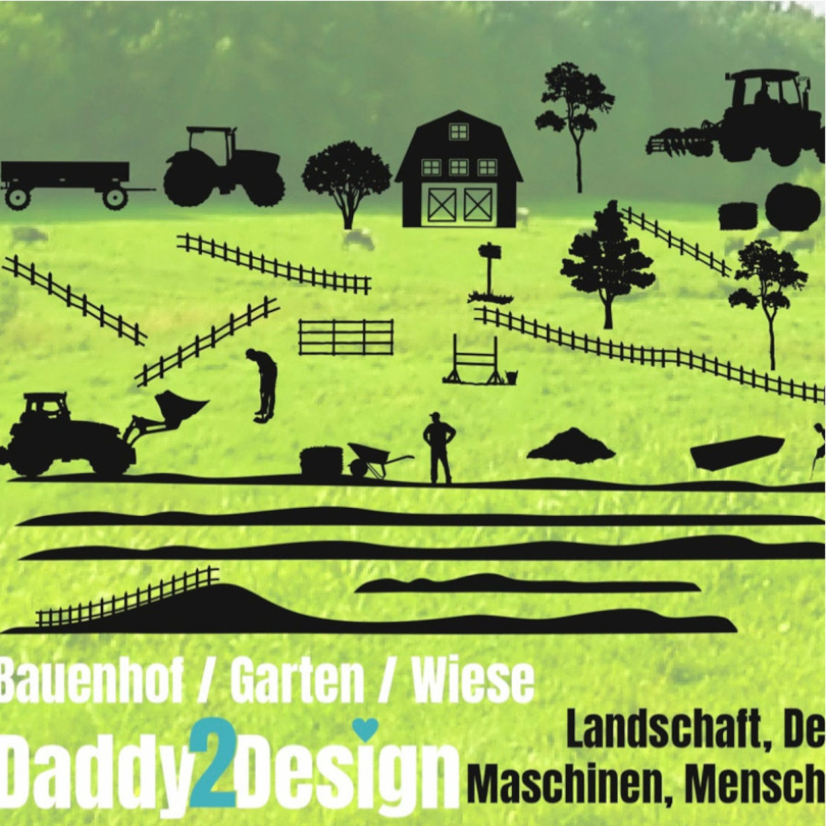 Plotterdatei Daddy2Design Bauernhof Farm - Maschinen, german | Fabrics ...