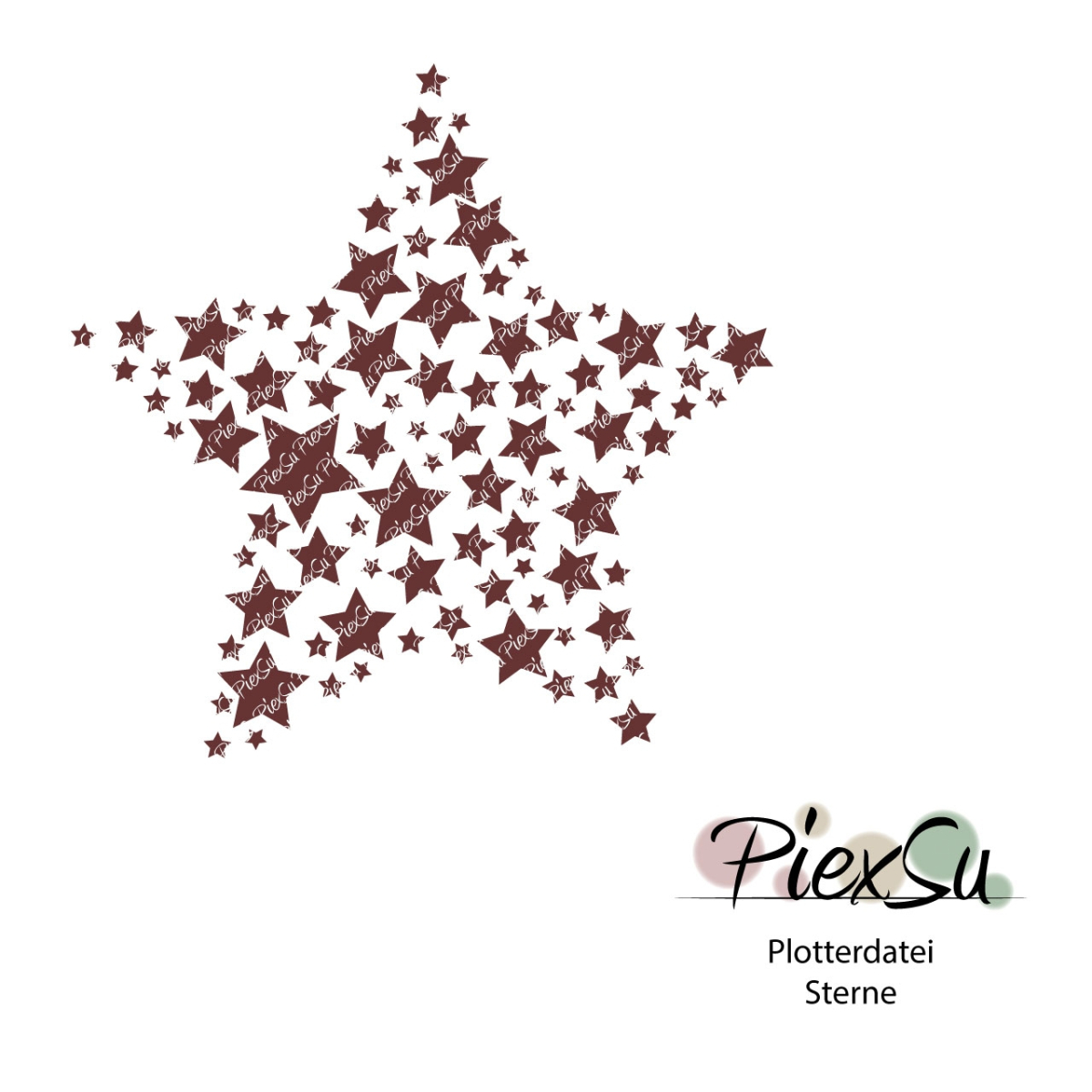 Plotterdatei PiexSu Stars, duits | Stoffen Hemmers