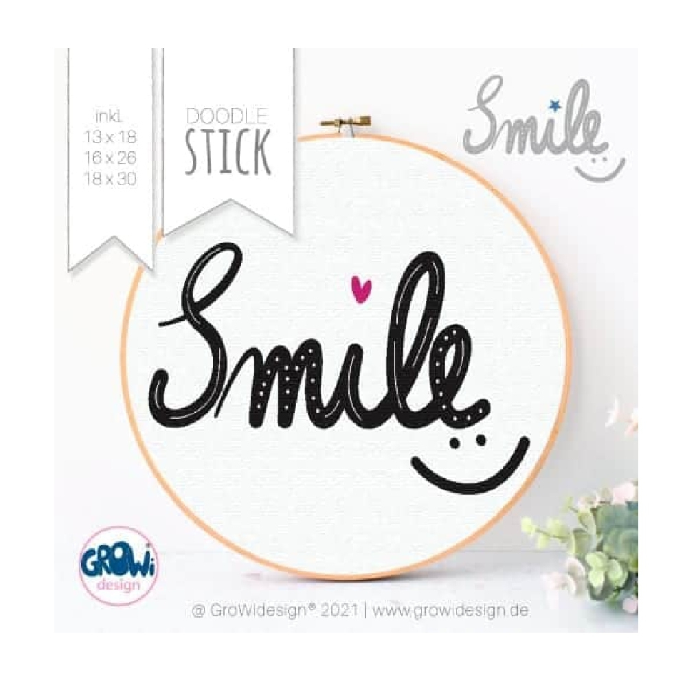 Stickdatei GroWiDesign Statement Smile | Stoffe Hemmers Stickdatei GroWiDesign Statement Smile | Stoffe Hemmers