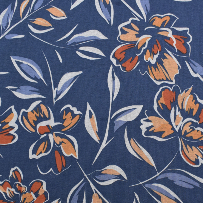 Alpenfleece Flowers Terracotta Stoffe Hemmers