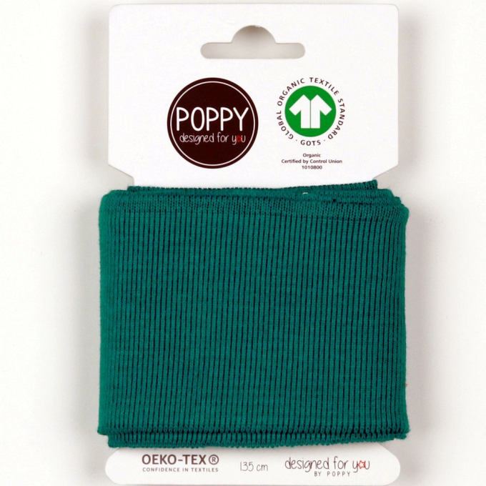 Cuff fabric Uni, teal | Fabrics Hemmers