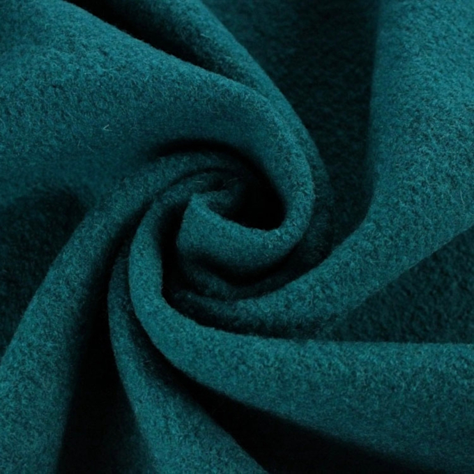 Échantillon: Tissu loden id. laine bouillie, turquoise foncé | Tissus ...