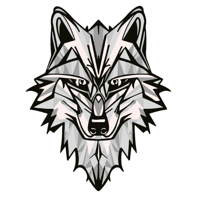 Plotterdatei Daddy2Design Geo Wolf, german | Fabrics Hemmers