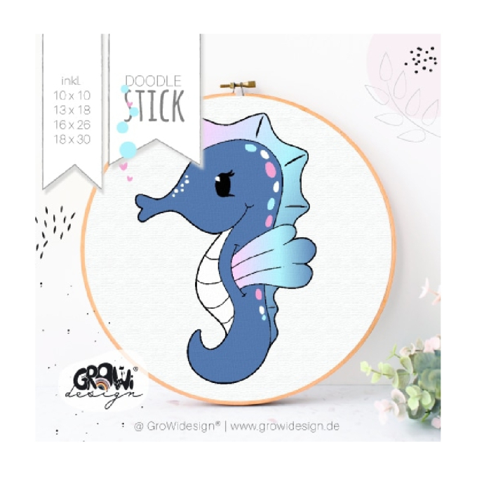Stickdatei GroWiDesign Seepferd | Stoffe Hemmers Stickdatei GroWiDesign Seepferd | Stoffe Hemmers