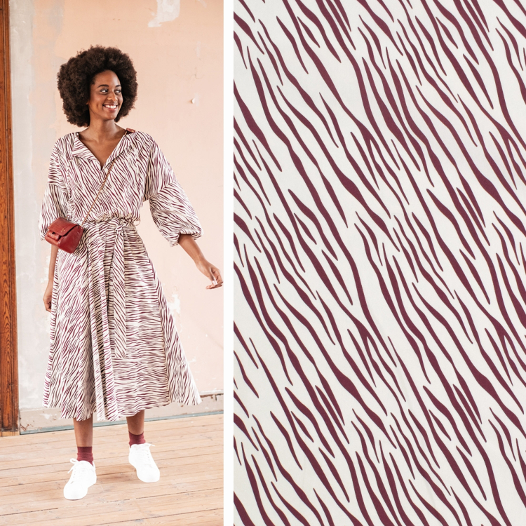 Cotton poplin Animal Stripes Fibre Mood, beige | Fabrics Hemmers