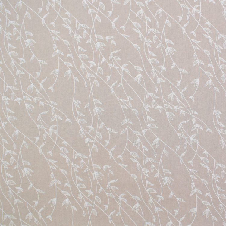 Cotton poplin leaves, light beige | Fabrics Hemmers