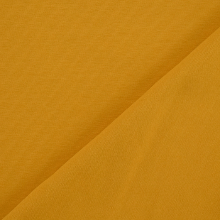 Baumwolljersey uni, senfgelb | Stoffe Hemmers