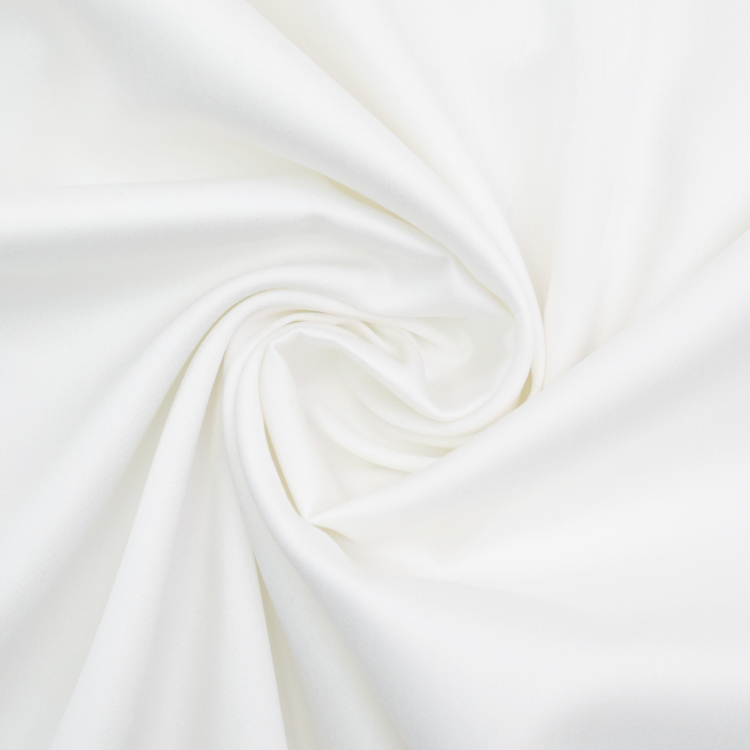 Tissu satin de coton uni, blanc | Tissus Hemmers