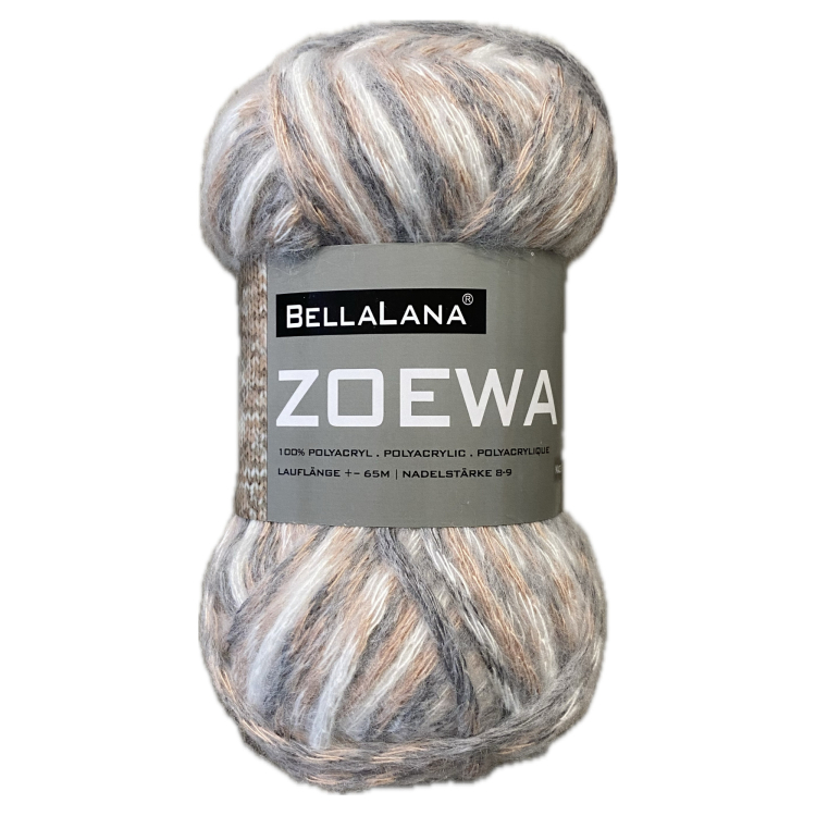 Pelote de laine douce polyacrylique BellaLana ZOEWA, 50g, beige ...