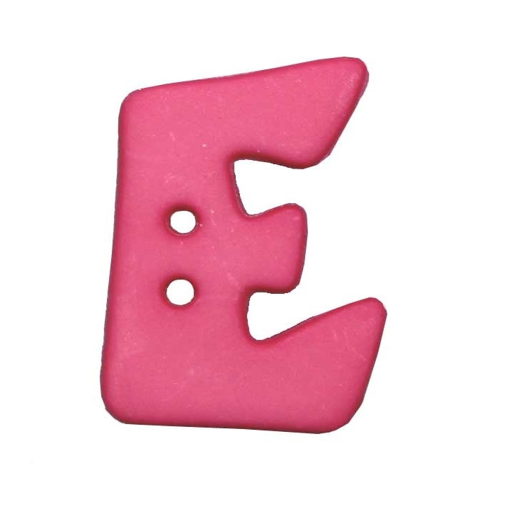 Button letter E, bright pink | Fabrics Hemmers