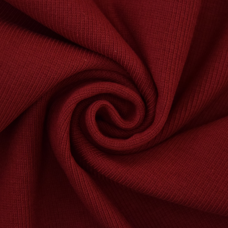 Cuff fabric ribbed, dark red | Fabrics Hemmers