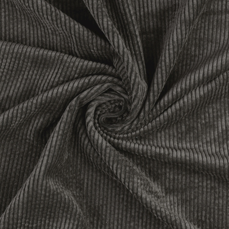 Corduroy plain, dark grey | Fabrics Hemmers