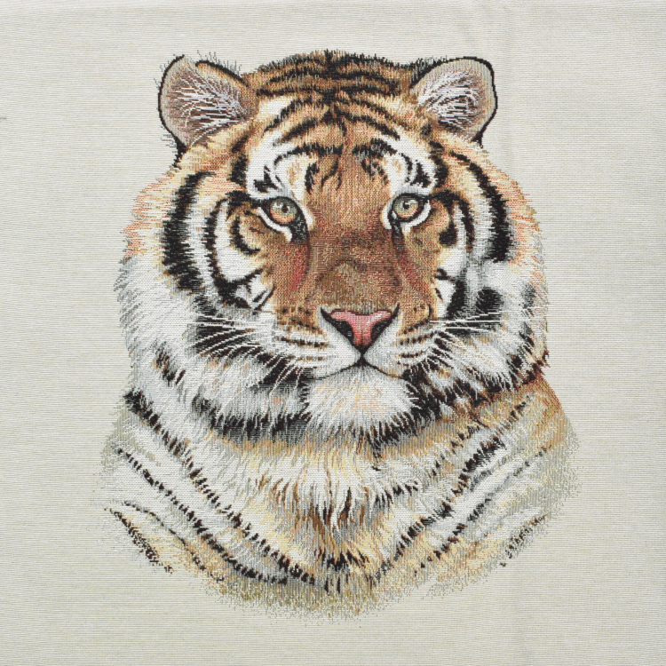 Decoration fabric Gobelin panel tiger, 46 x 46 cm | Fabrics Hemmers