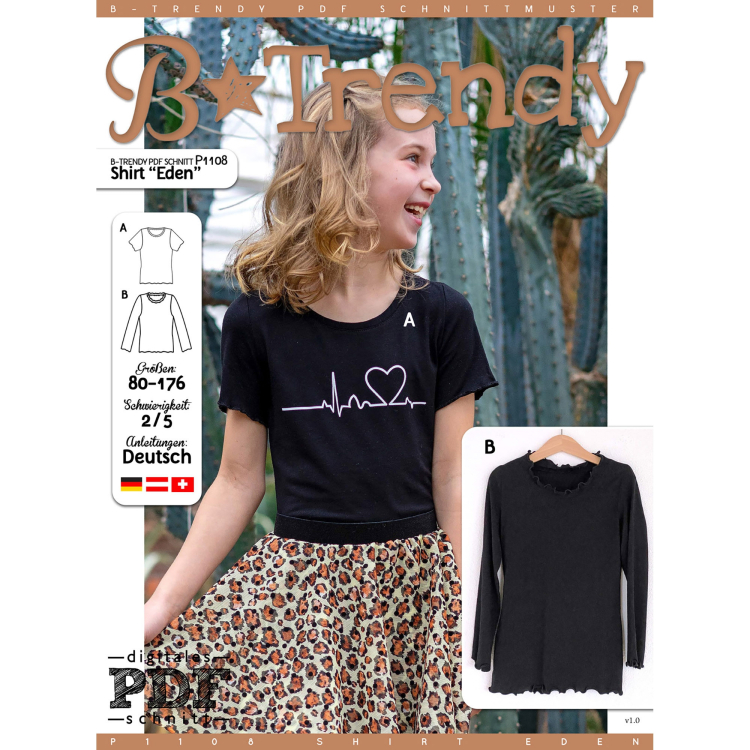 E-Book B-Trendy P1108 T-Shirt Eden | Stoffe Hemmers
