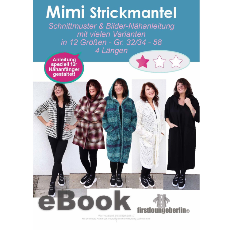 Patron manteau femme pdf Mimi Firstlounge Berlin, en allemand | Tissus ...