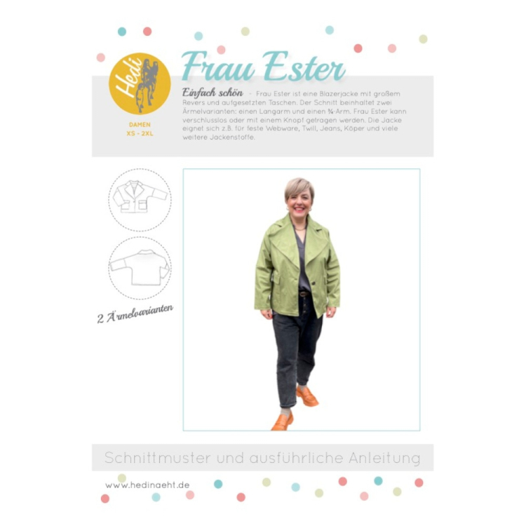 Ebook patron veste femme Madame Ester Hedi näht, en allemand | Tissus ...