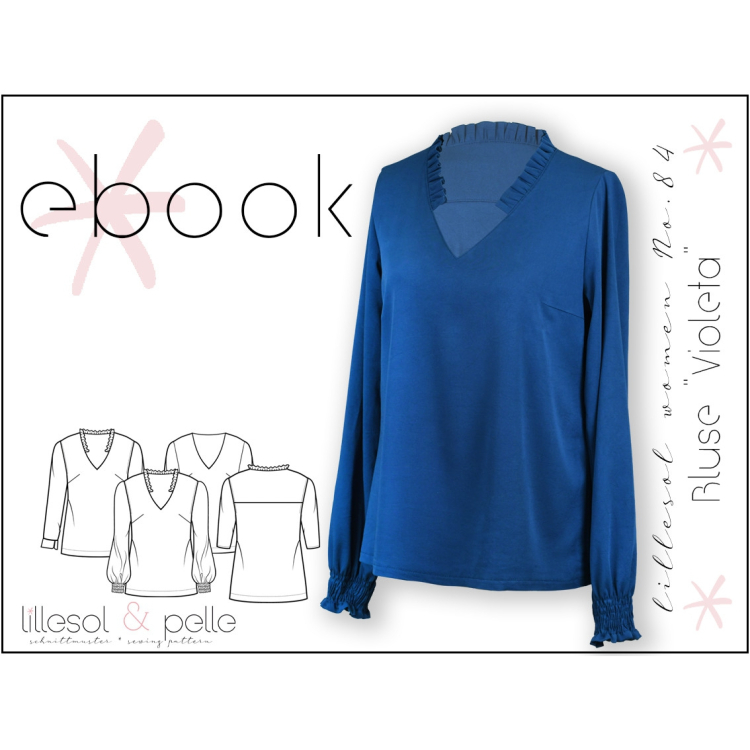 E-Book Lillesol & Pelle Damenbluse Violeta, german | Fabrics Hemmers