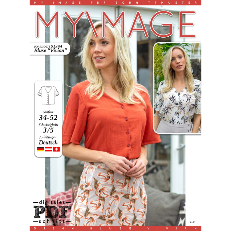 E-Book My Image S1244 Blouse Vivian, english | Fabrics Hemmers