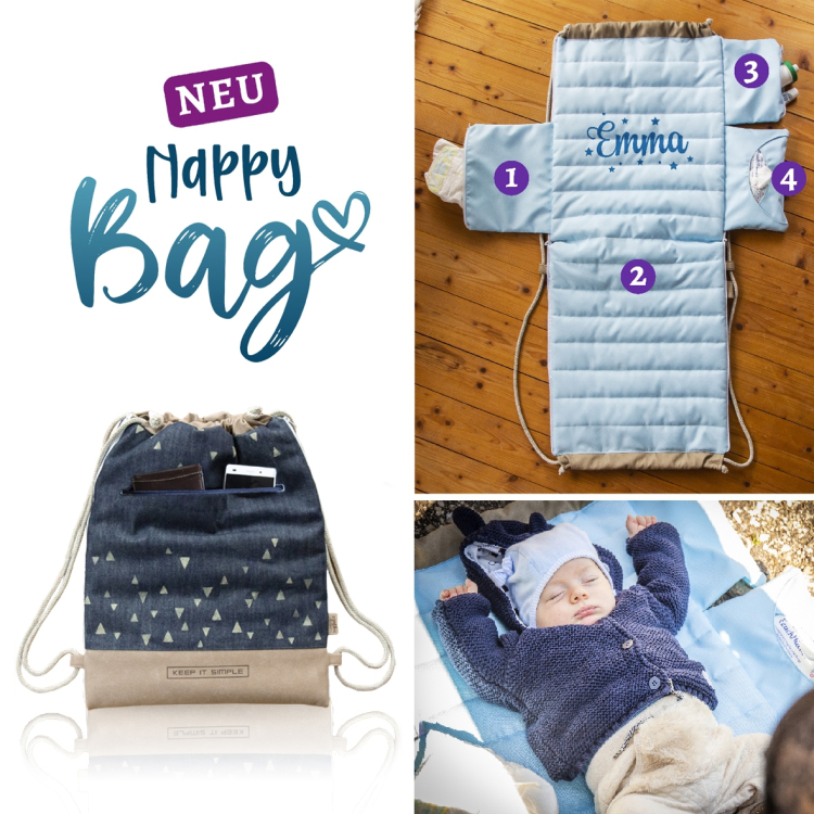 Ebook Eing'fadelt Rucksack Nappy Bag Basic, german | Fabrics Hemmers