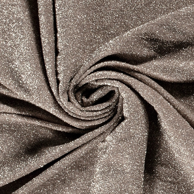 Tissu jersey polyester brillant stretch, beige | Tissus Hemmers