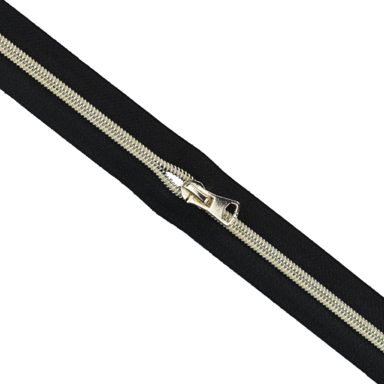 Ritssluiting op rol, zwart- goudkleurig | Stoffen Hemmers