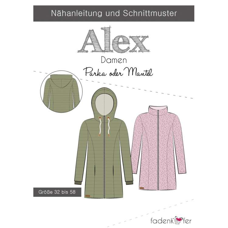 Papieren patroon Fadenkäfer Mantel Alex, dames, Duits | Stoffen Hemmers