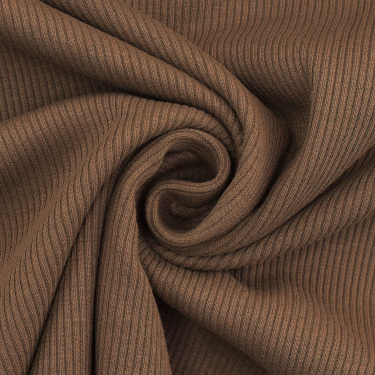 Feinrippjersey Emma, braun | Stoffe Hemmers