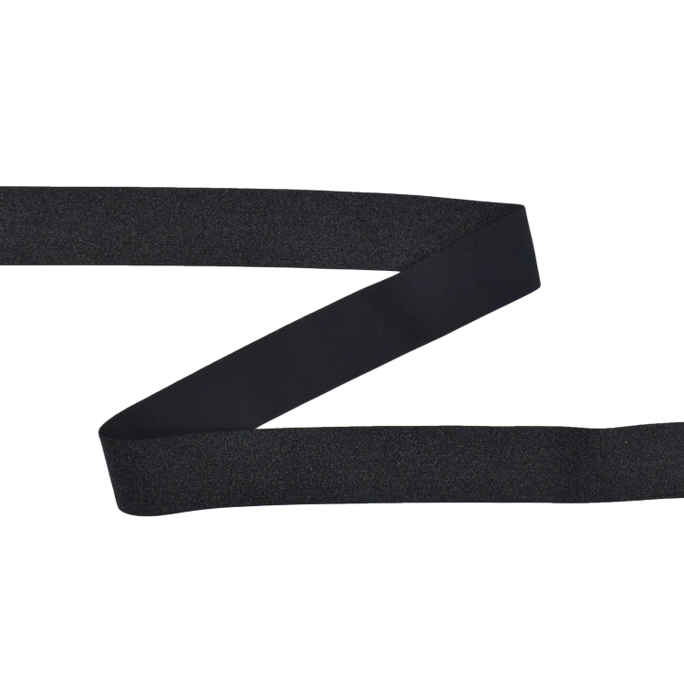 Bande élastique Shine 40 mm, noir | Tissus Hemmers
