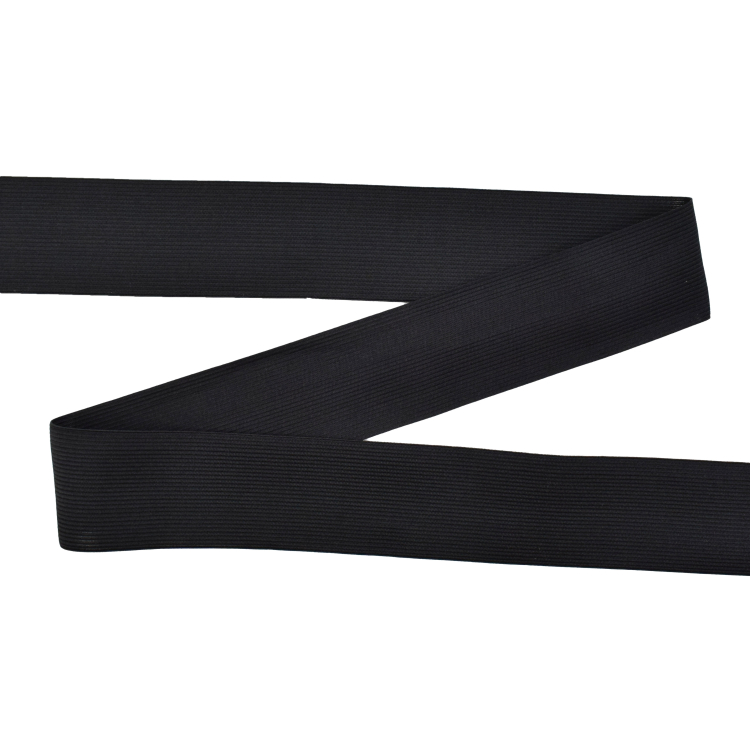 Elastic ribbon plain 60 mm, black | Fabrics Hemmers