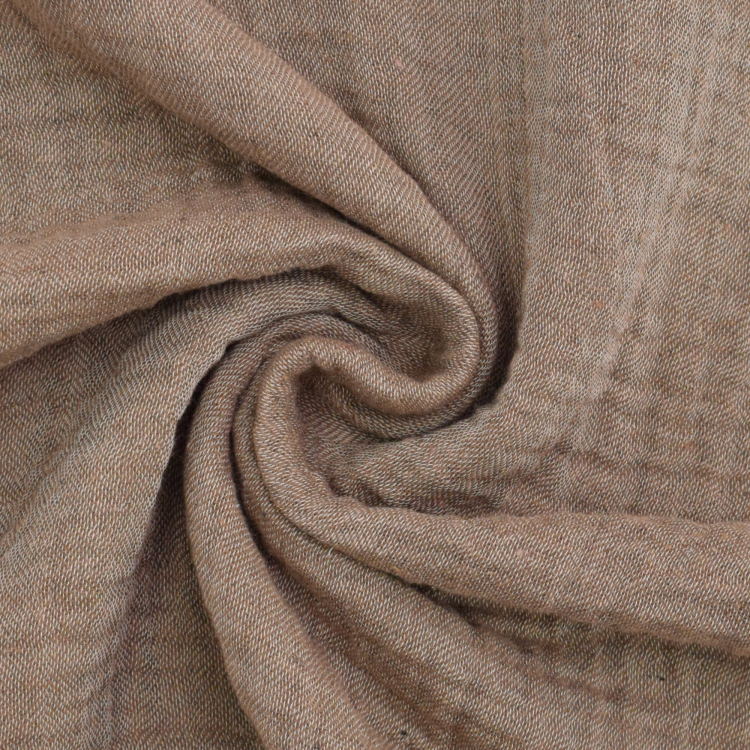 Musselin recycled four layers, braun meliert | Stoffe Hemmers