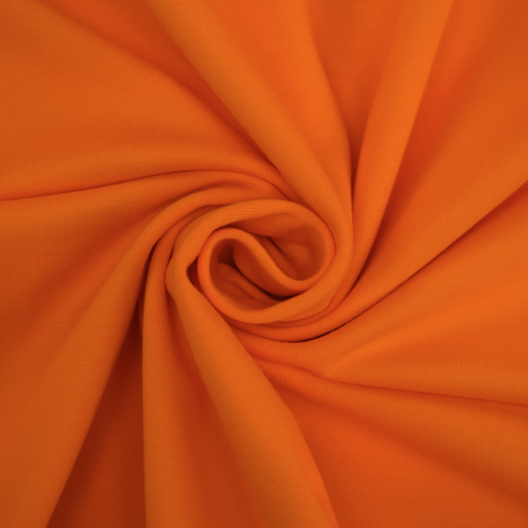 Sample: Cotton jersey plain, orange | Fabrics Hemmers