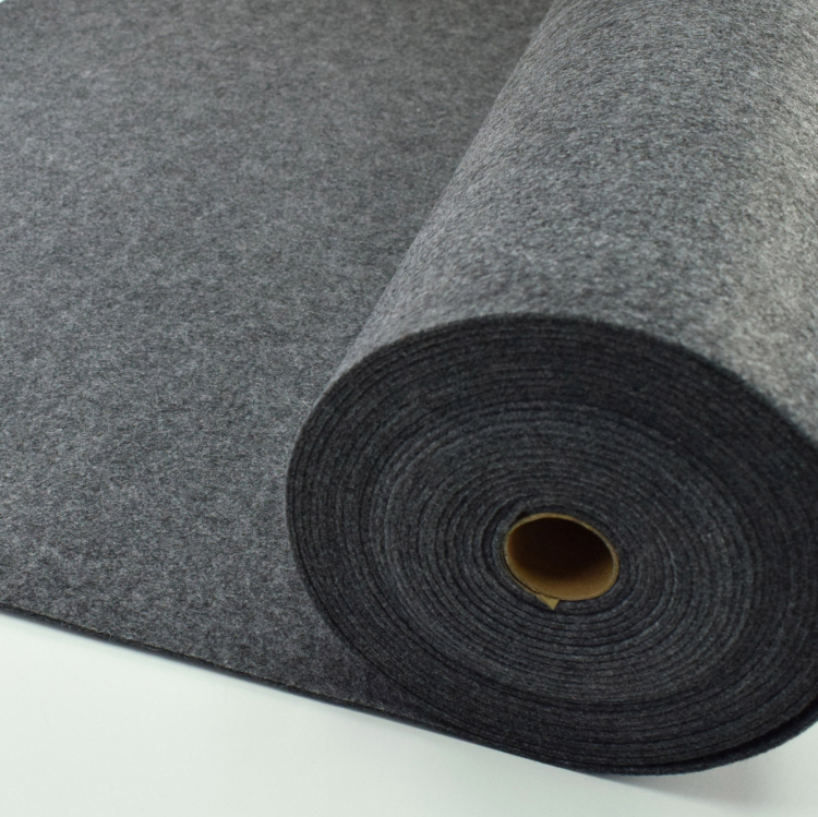 Muster: Filz, 3 mm, 90 cm breit, grau-meliert | Stoffe Hemmers