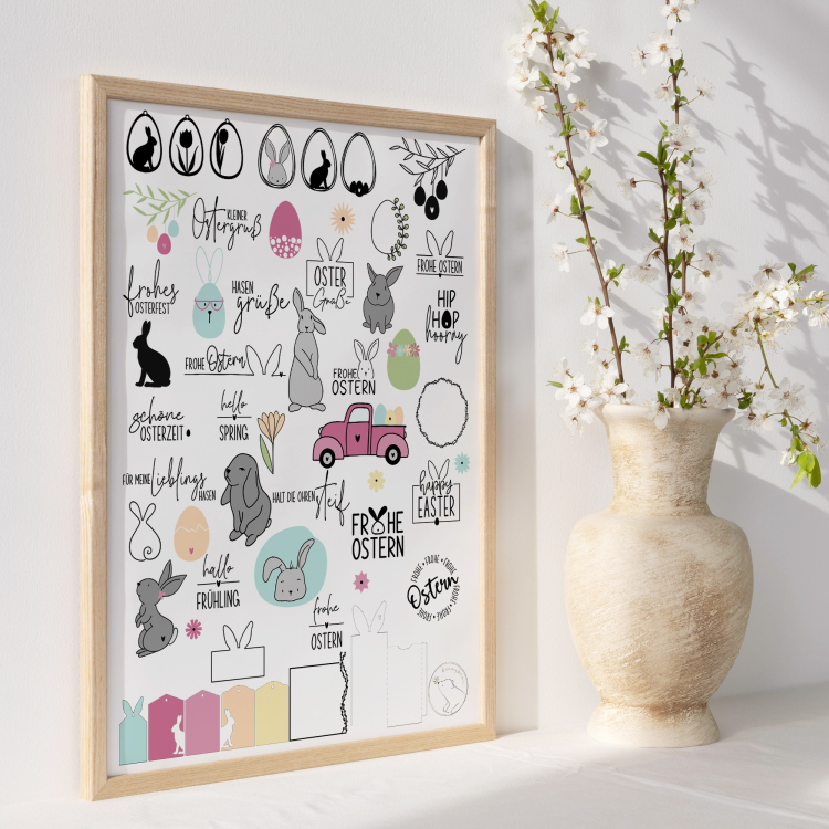 Plotterdatei beemybear Osterhasengrüße | Stoffe Hemmers