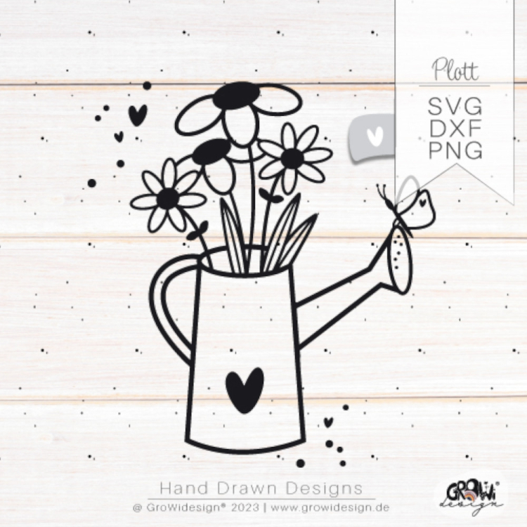 Plotterdatei GroWiDesign Giesskanne, german | Fabrics Hemmers