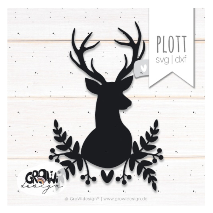 Plotterdatei GroWiDesign Herbst Hirsch, german | Fabrics Hemmers