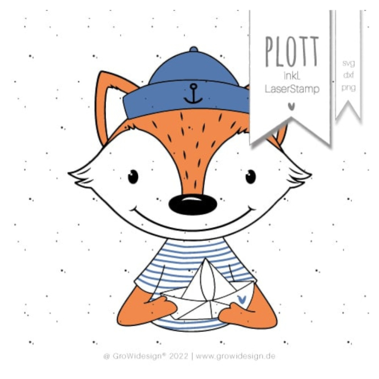 Plotterdatei GroWiDesign Matrosen Fuchs | Stoffe Hemmers