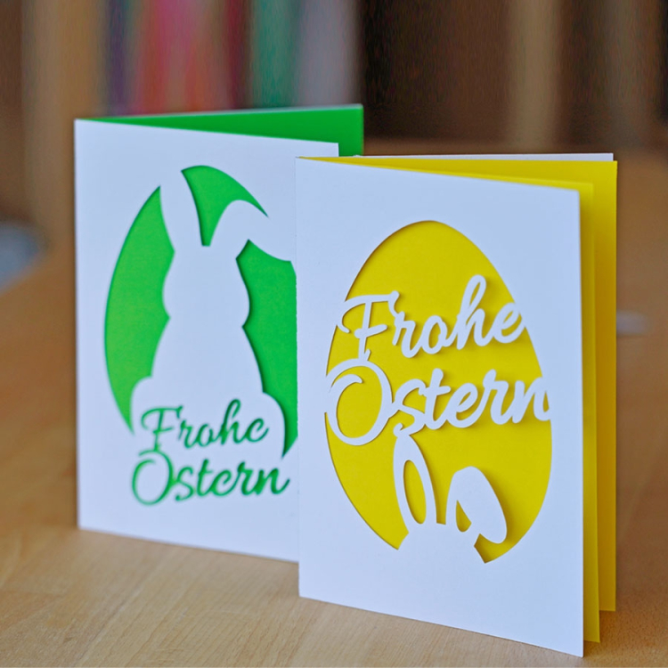 Plotterdatei Maker Mauz Karte Frohe Ostern | Stoffe Hemmers