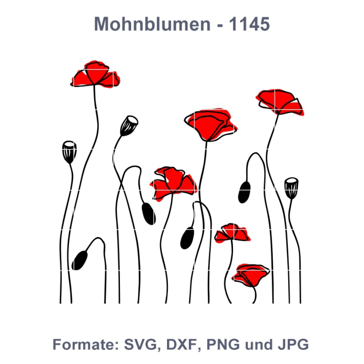 Plotterbestand Rock Queen Mohnblumen, Duits | Stoffen Hemmers