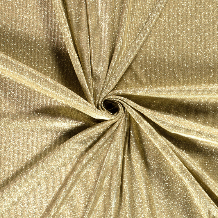 Polyester Jersey Glamour, gold | Stoffe Hemmers