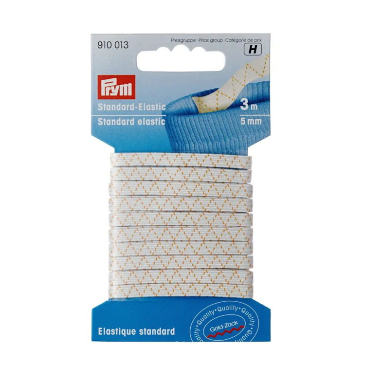 Prym standard elastic 5 mm, 3 m,, boil-proof, white | Fabrics Hemmers
