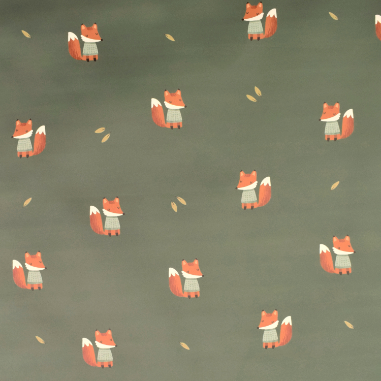 Rain coat fabric Aqua Protect Foxes, dark green | Fabrics Hemmers