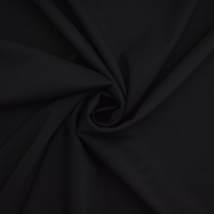 Punta di Roma jersey uni, zwart | Stoffen Hemmers