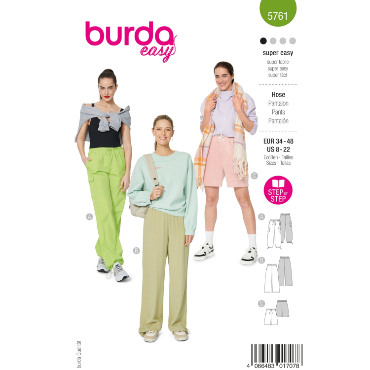 Naaipatroon Broek Dames, Burda 5761, Nl/Dui/En/Fr | Stoffen Hemmers
