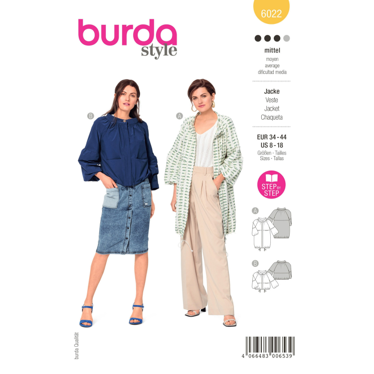 Naaipatroon Jas, Burda 6022 | Stoffen Hemmers