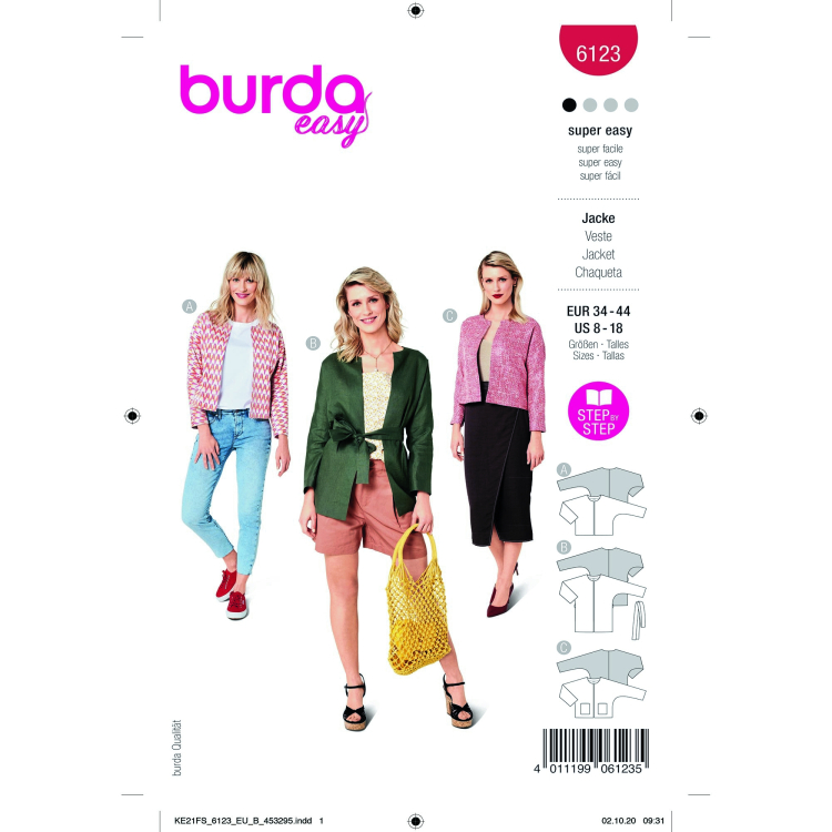 Naaipatroon jas, Burda 6123 | Stoffen Hemmers