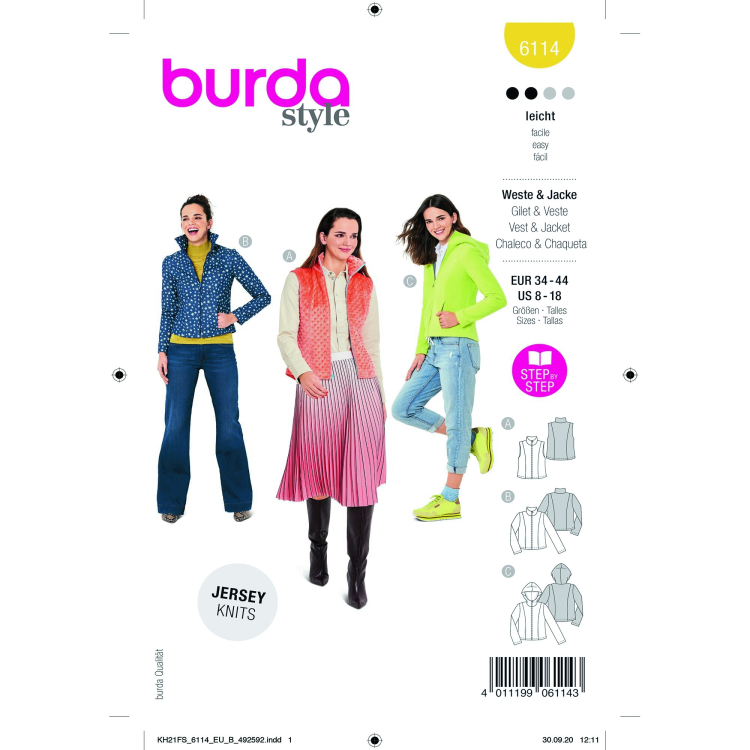 Naaipatroon jas en vest, Burda 6114 | Stoffen Hemmers