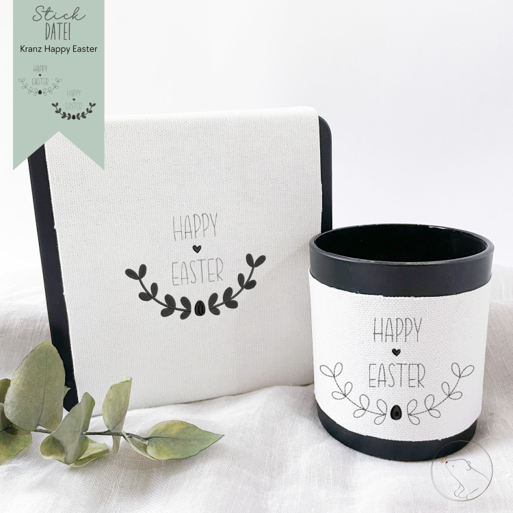 Stickdatei beemybear Kranz Happy Easter | Stoffe Hemmers