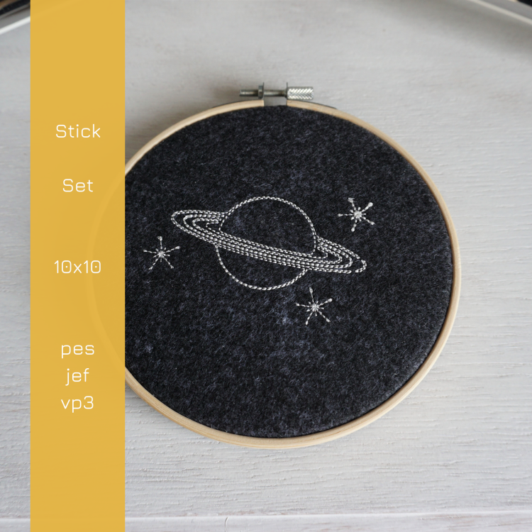 Stickdatei DIY Hunger Planet mit Sternen, german | Fabrics Hemmers